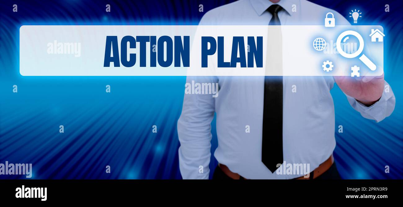 Inspiration showing sign Action Plan, Conceptual photo list of things ...