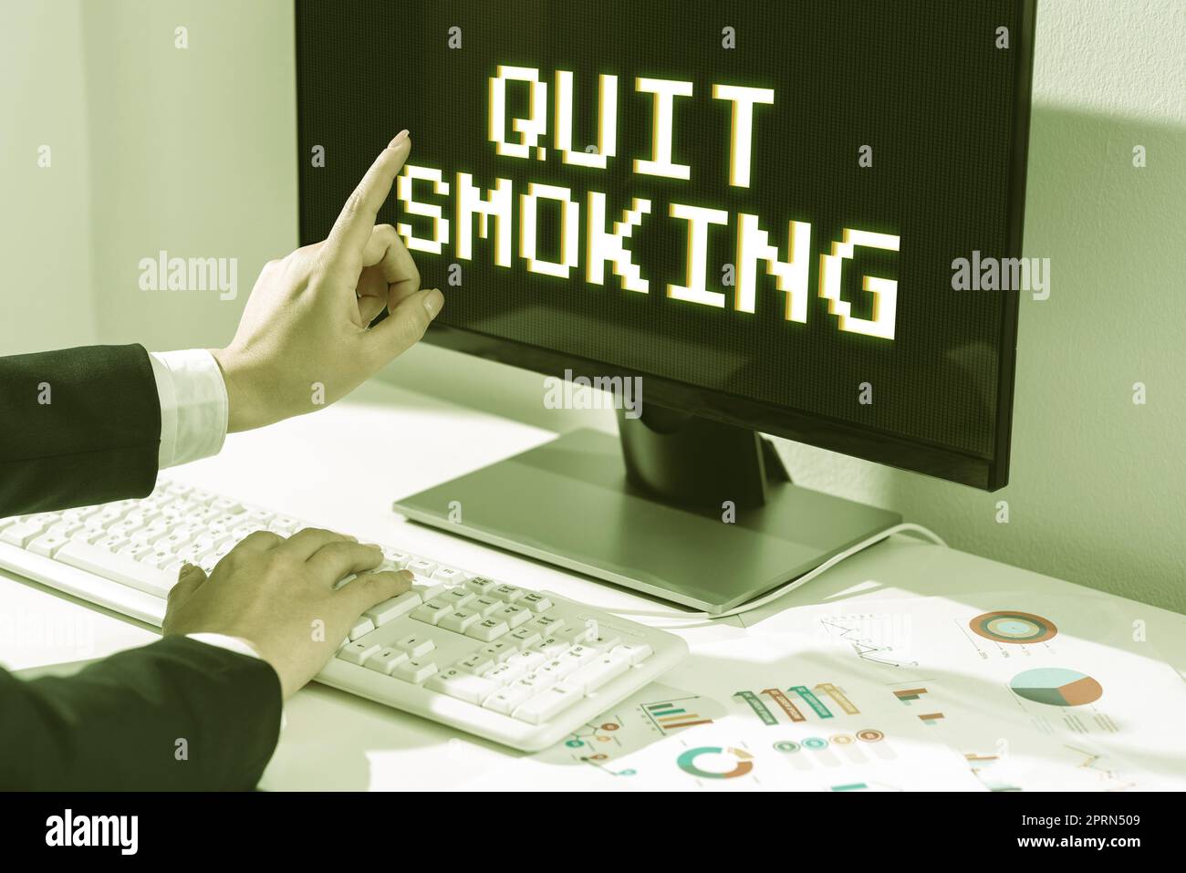 Conceptual display Quit Smoking, Business approach Discontinuing or ...