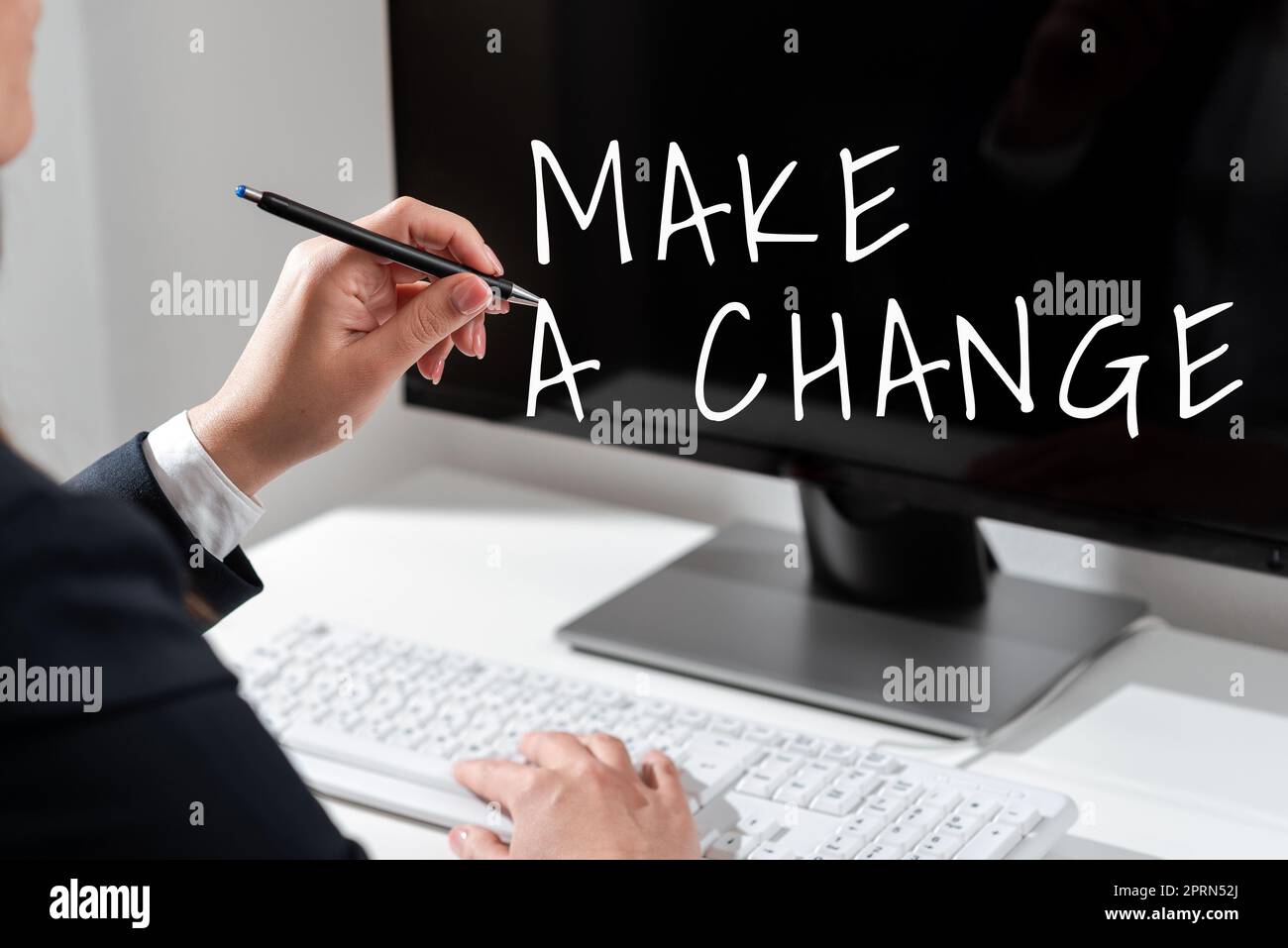 Conceptual caption Make A Change, Word Written on Create a Difference ...