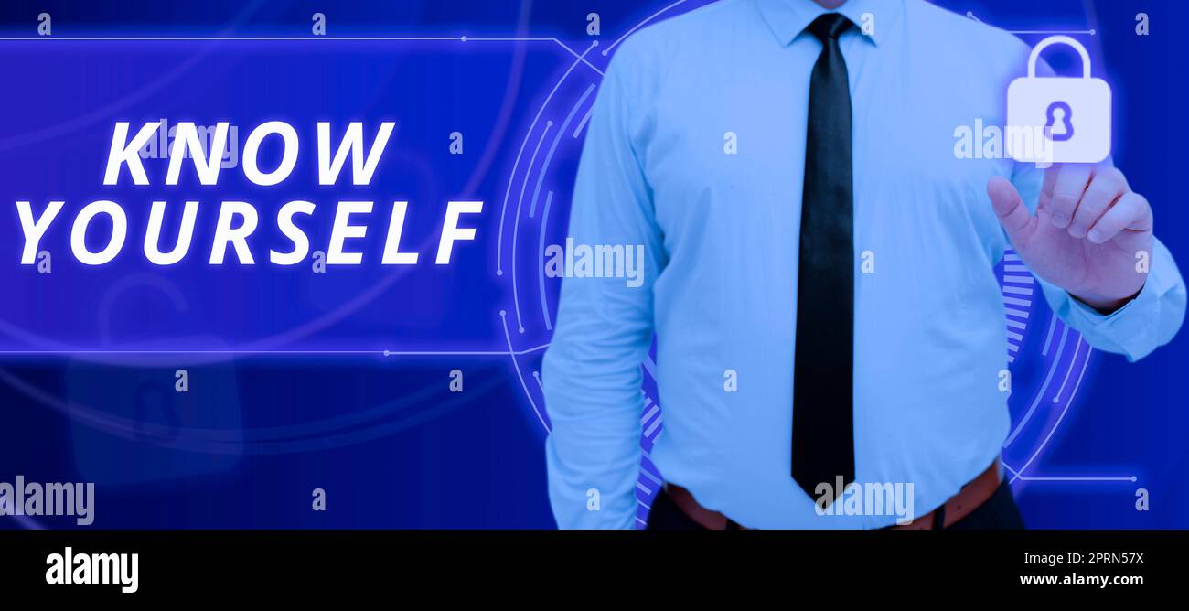 Text showing inspiration Know Yourself, Internet Concept Find You ...