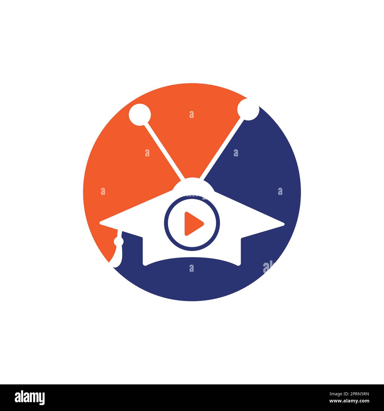 Education video play vector logo design. Graduation cap and play button ...