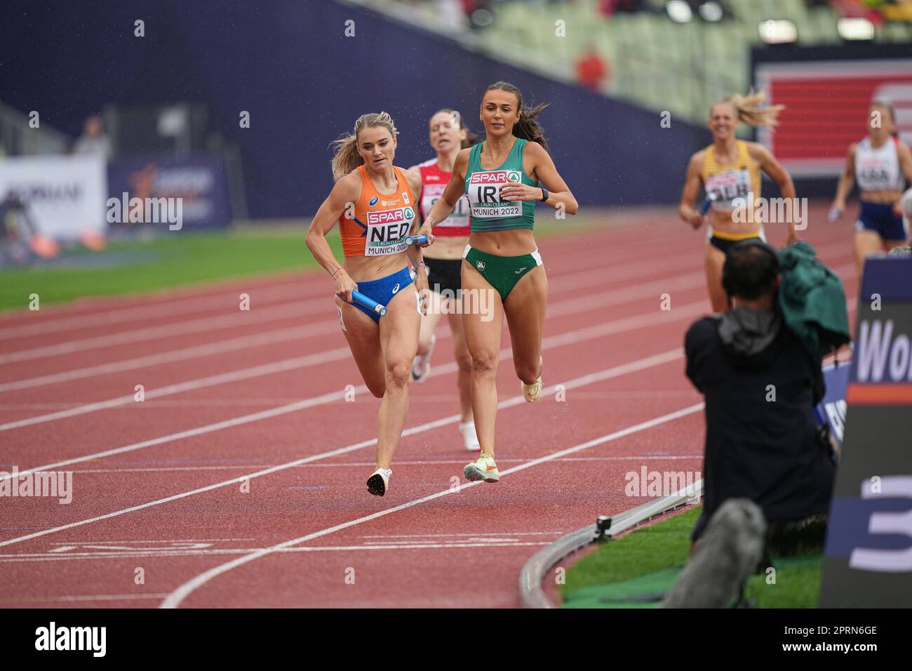 Sharlene Mawdsley participating in the 4x400 meters relay of the European Athletics ...