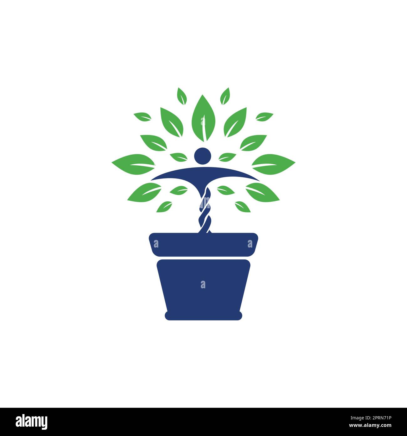 Flower pot and Human plant logo. Growth vector logo. Spa wellness logo ...
