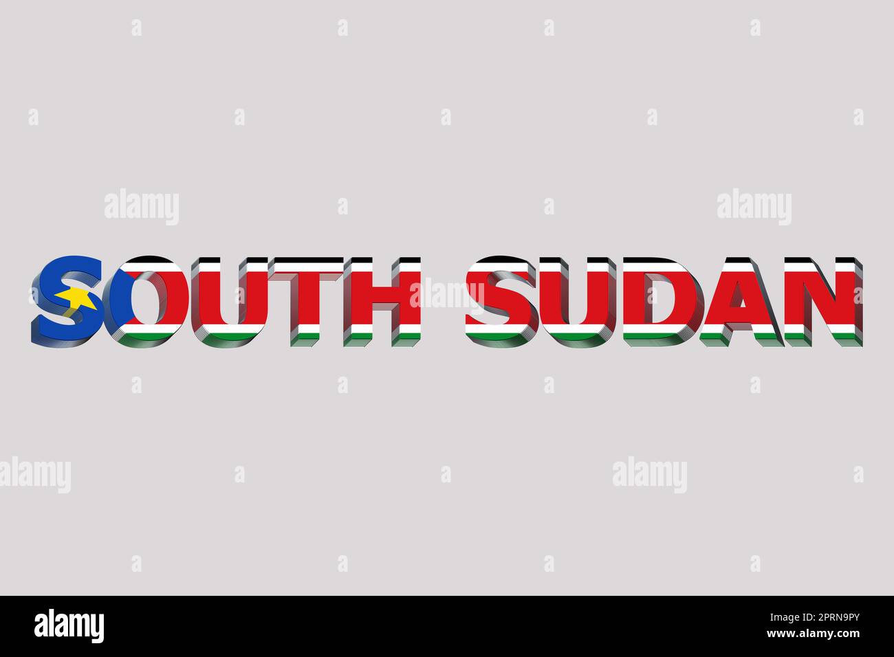 3D Flag of South Sudan on a text background Stock Photo - Alamy