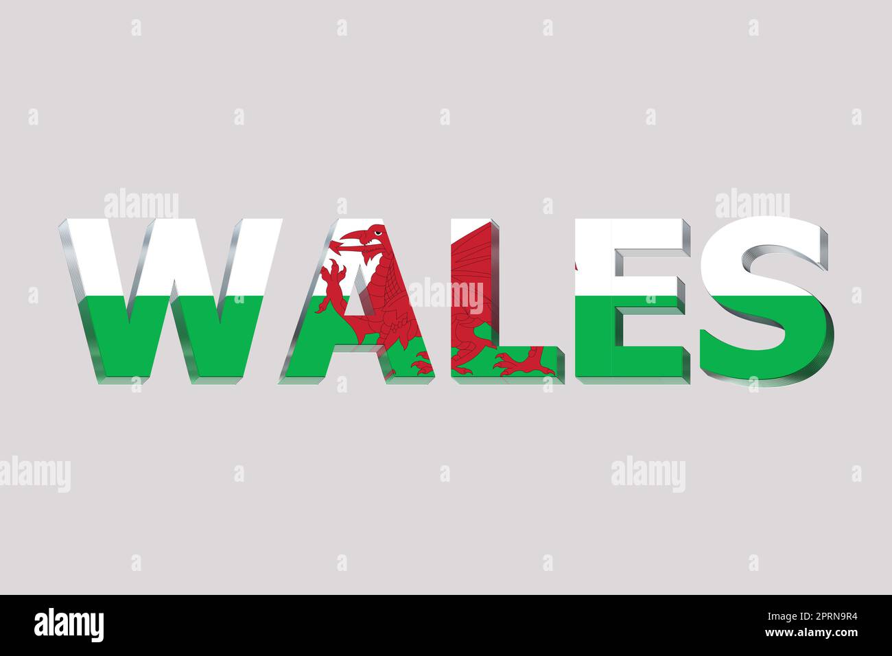 3D Flag of Wales on a text background Stock Photo - Alamy