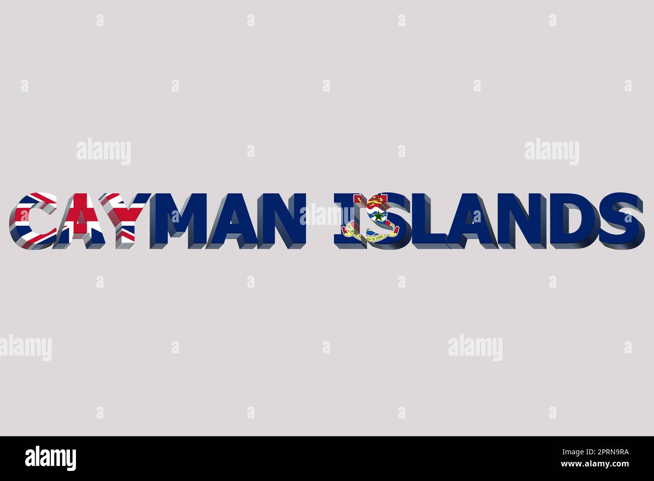 3D Flag of Cayman Islands on a text background Stock Photo - Alamy