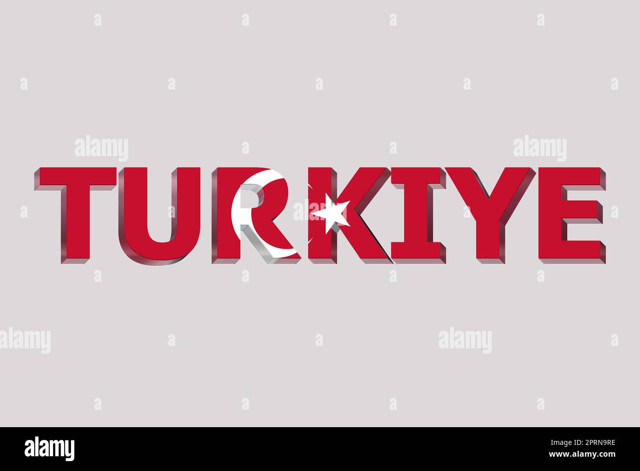 3D Flag of Turkiye on a text background Stock Photo - Alamy