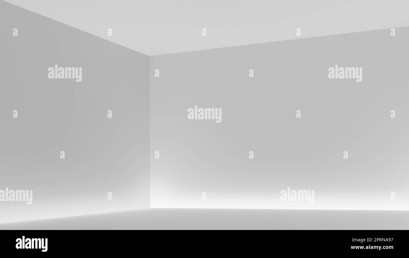 Empty room with white walls, floor and ceiling and with opening in ...