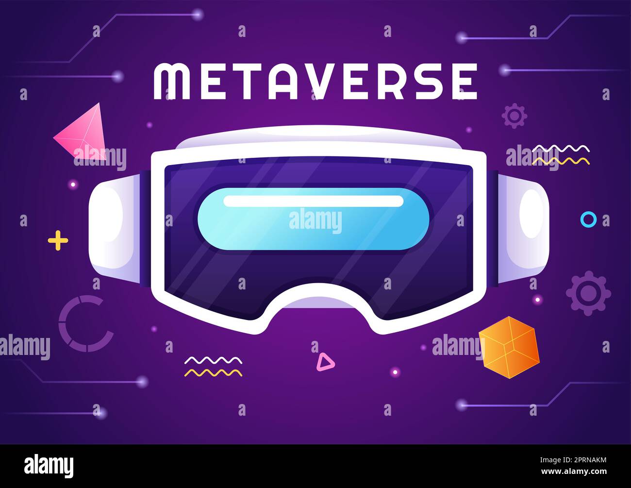 Metaverse Digital Virtual Reality Technology wears VR Glasses for Future Innovation and ...