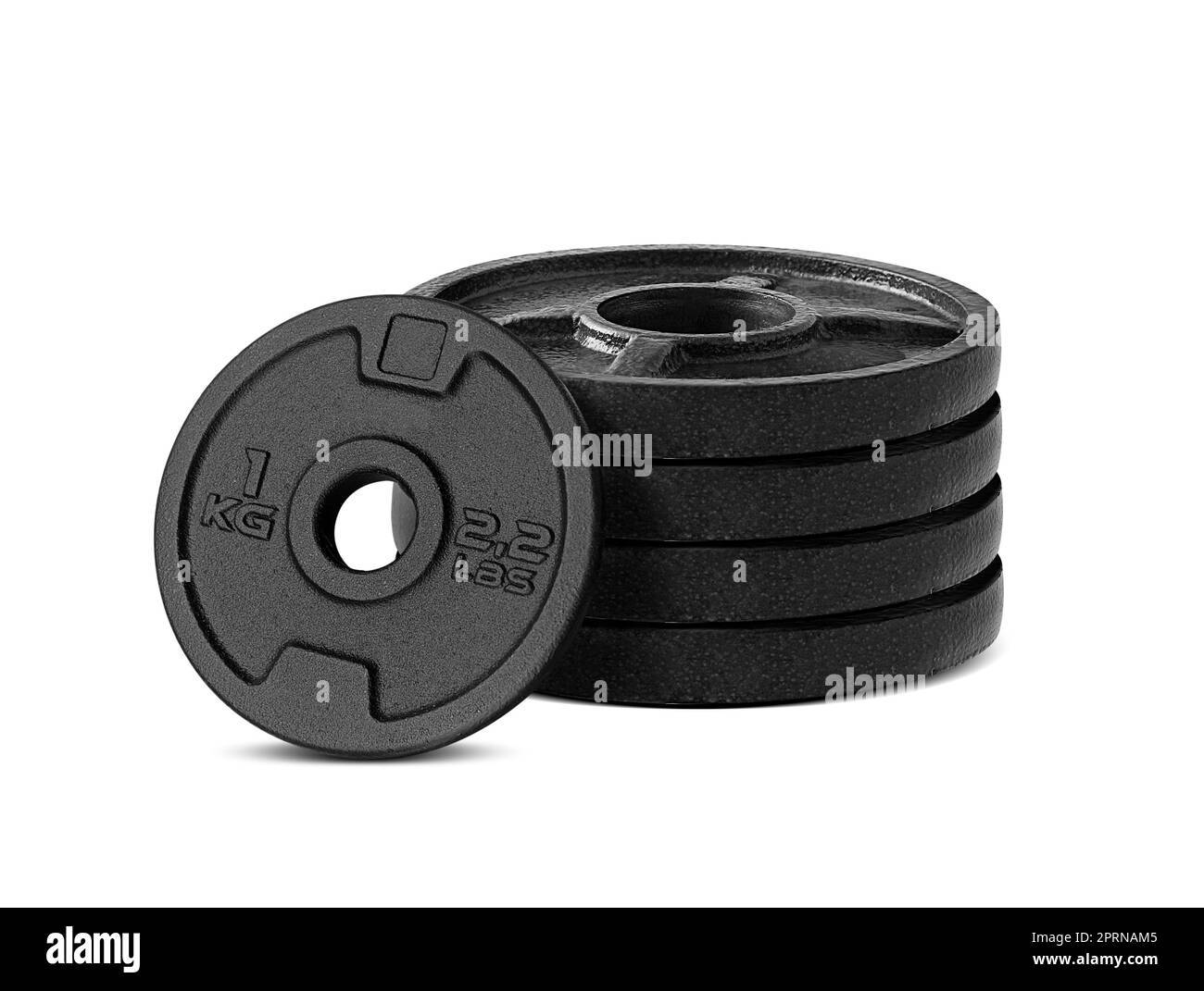 dumbbell discs isolated on white background Stock Photo - Alamy