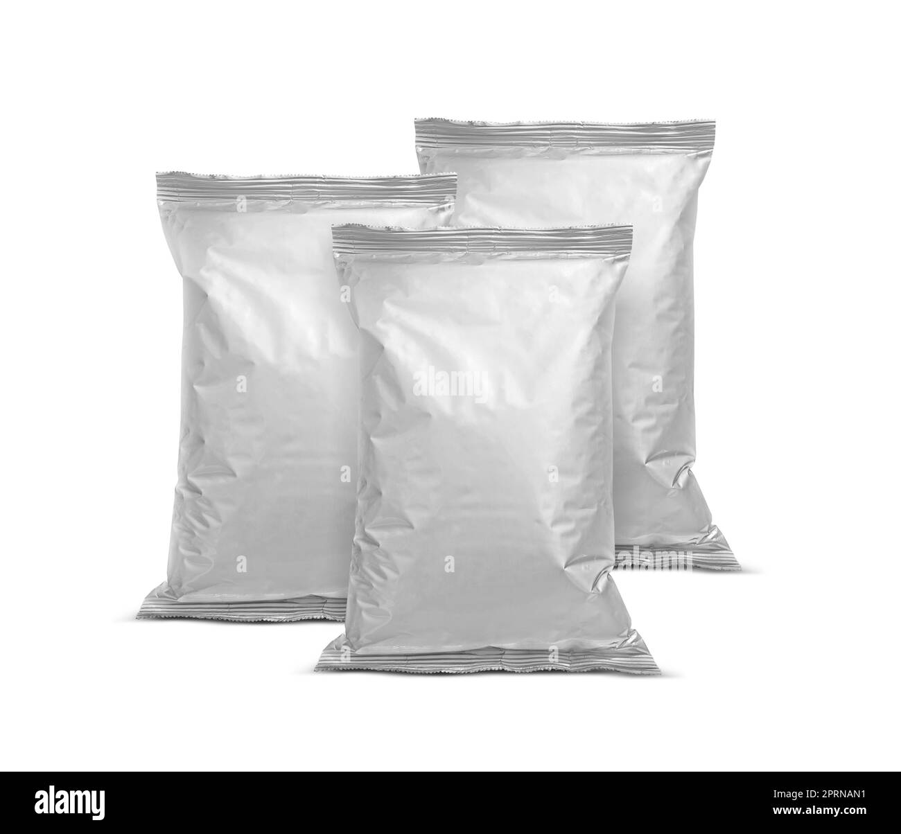 Foil food package mockup, template for design use Stock Photo - Alamy