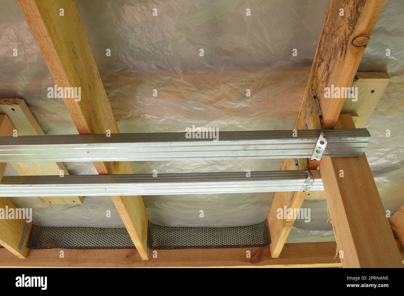 The design of the metal profile for the attaching drywall Stock Photo ...
