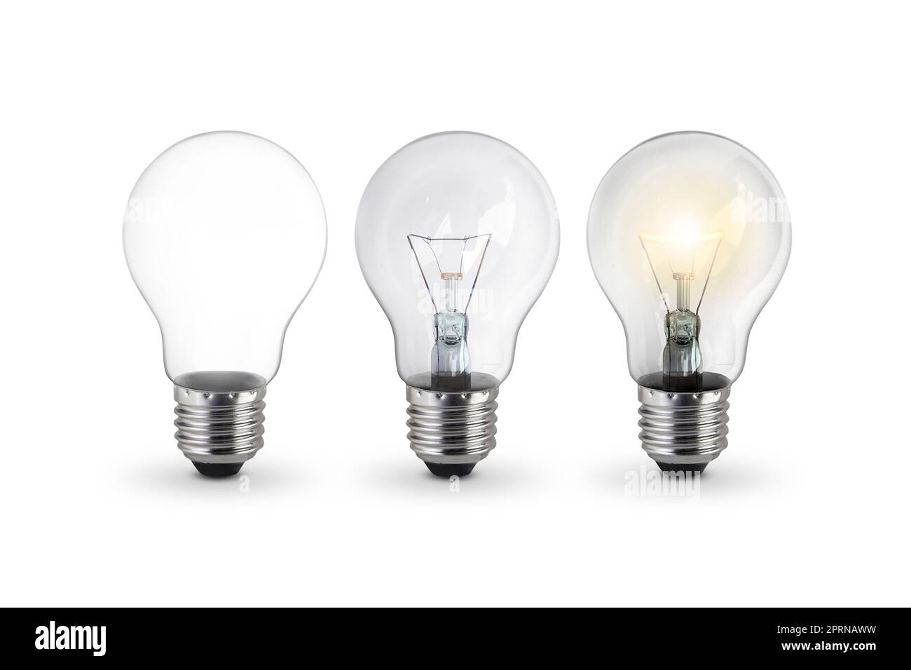 lighted bulb isolated on white background Stock Photo - Alamy