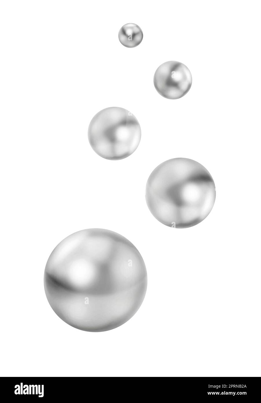 Realistic glossy chromium ball with glares and reflection on white. 3d ...