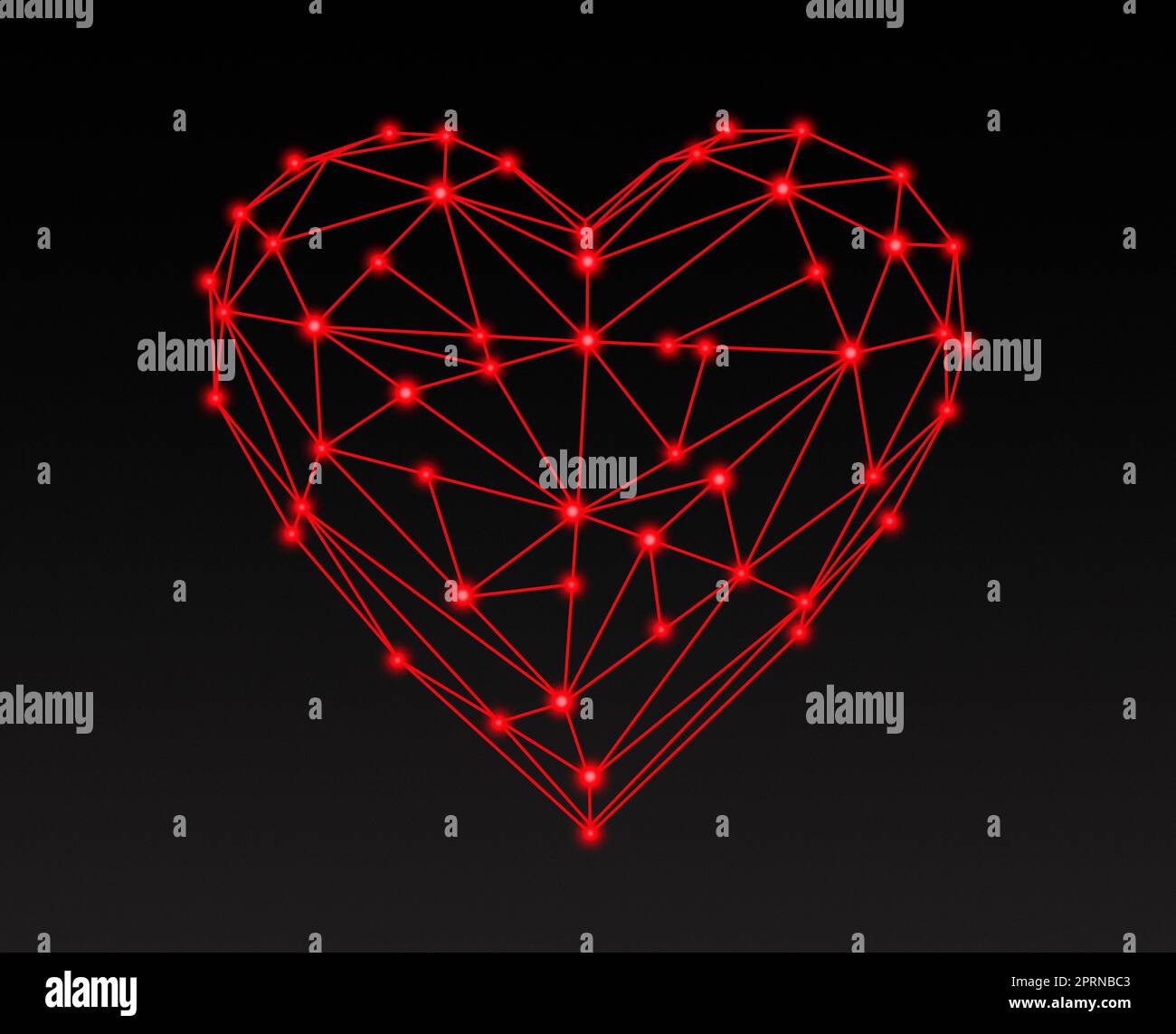 Valentine's Day abstract polygon heart composed of line dots Stock ...
