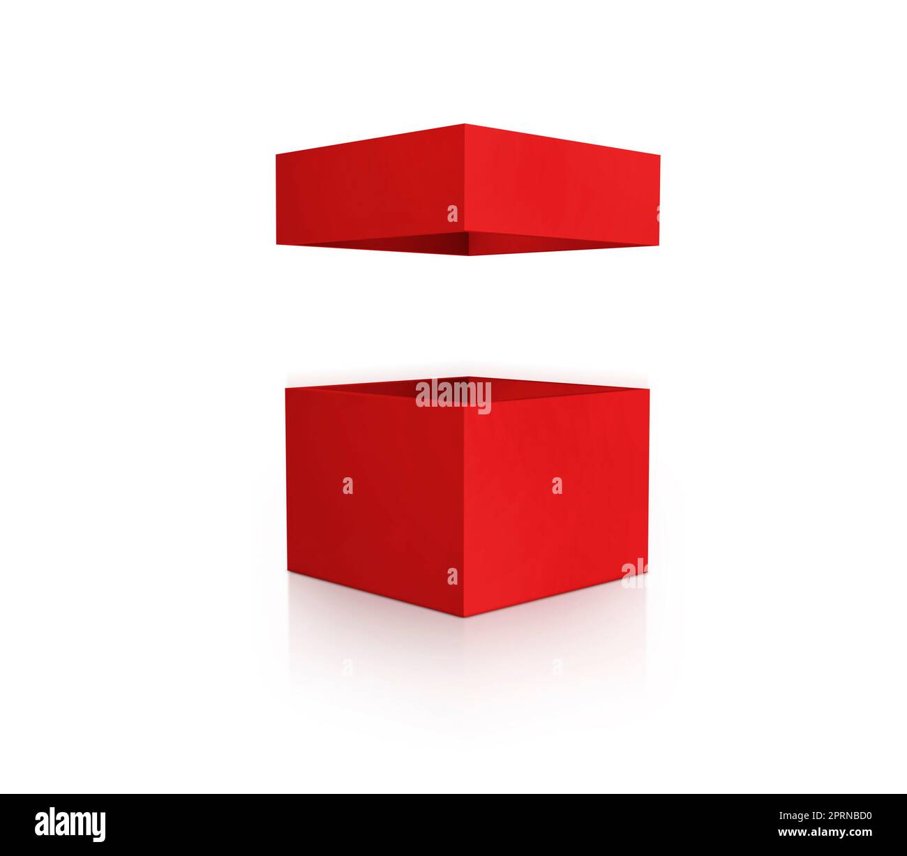 Red blank package Box. Isolated on white background. 3D render Stock ...