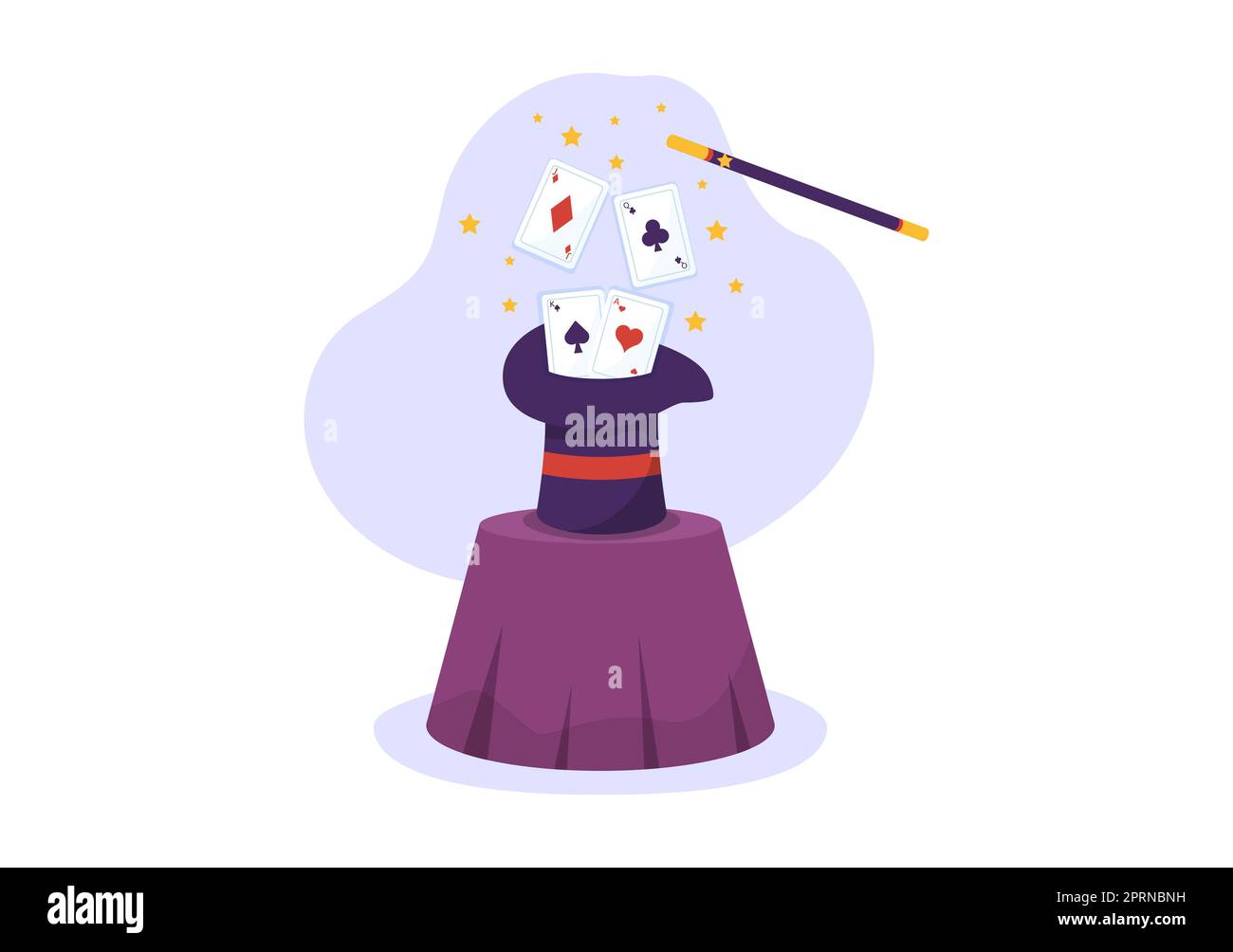 Magician Illusionist Conjuring Tricks and Waving a Magic Wand above his ...