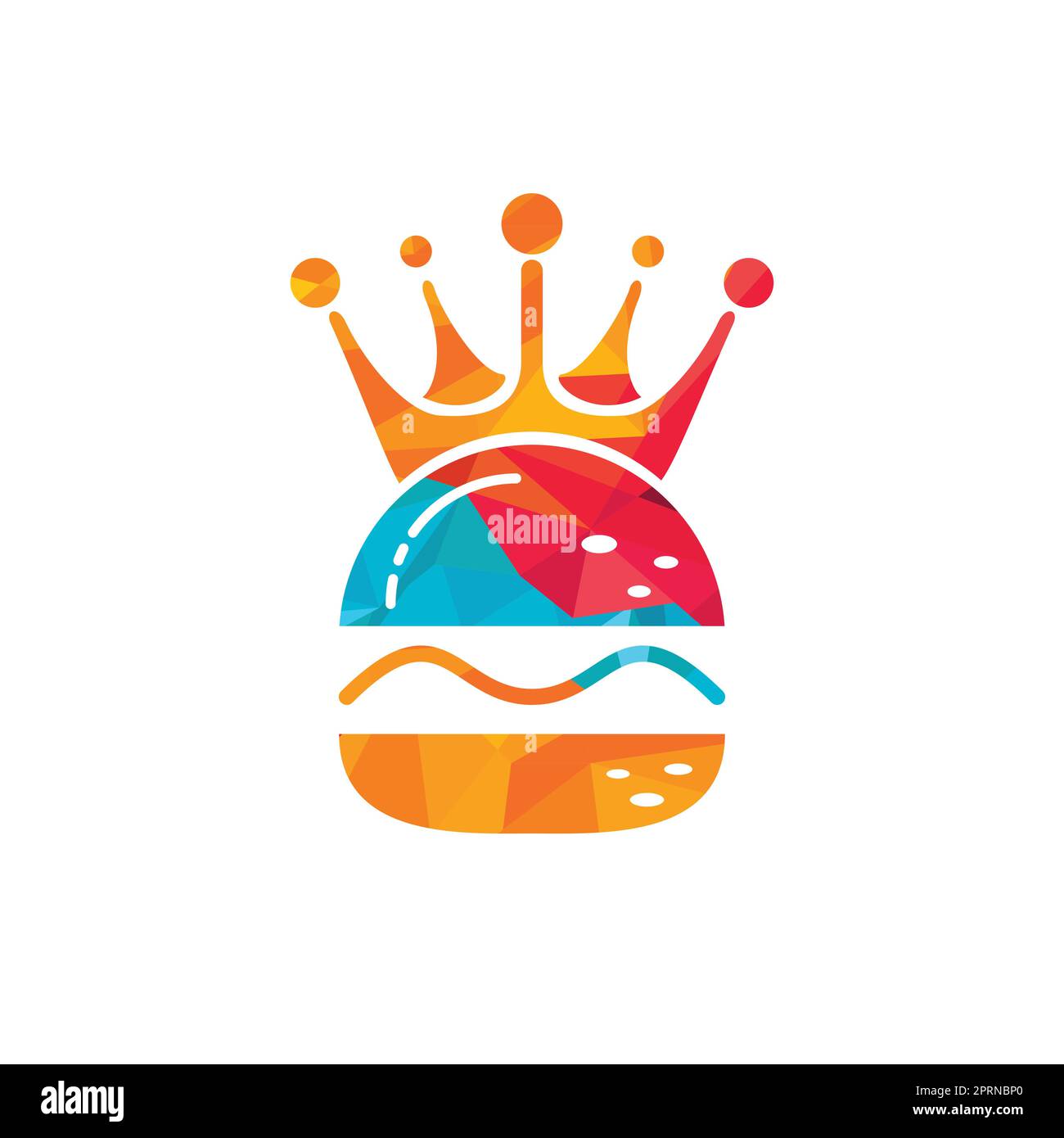 Burger king vector logo design. Burger with crown icon logo concept ...