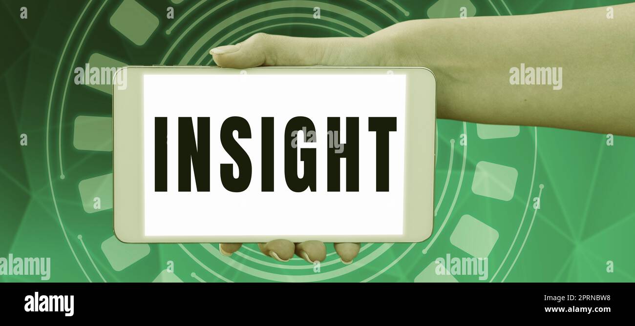 Text caption presenting Insight, Business approach capacity to gain an ...