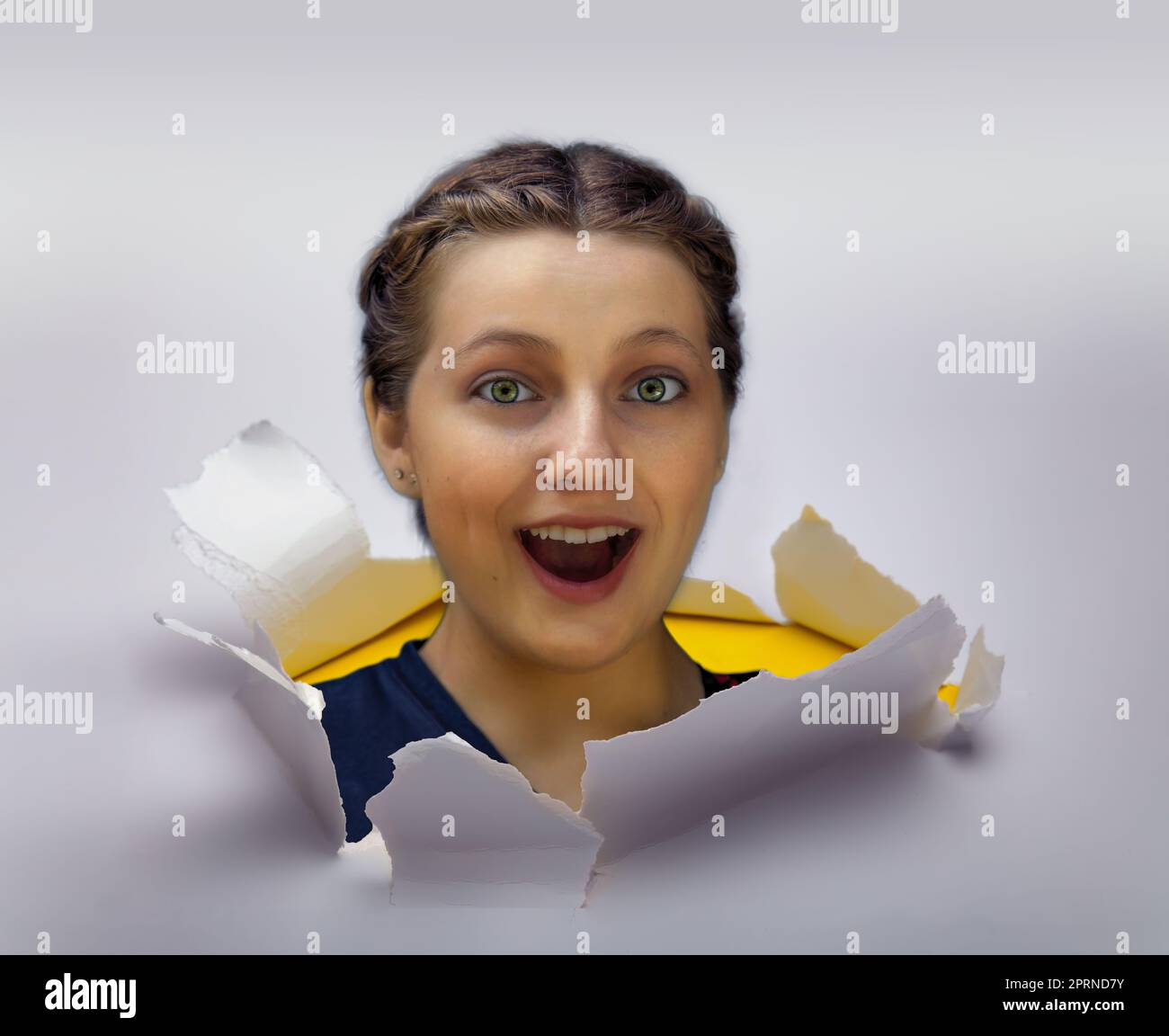 surprised girl mouth open screaming reaction excited and amazed ...