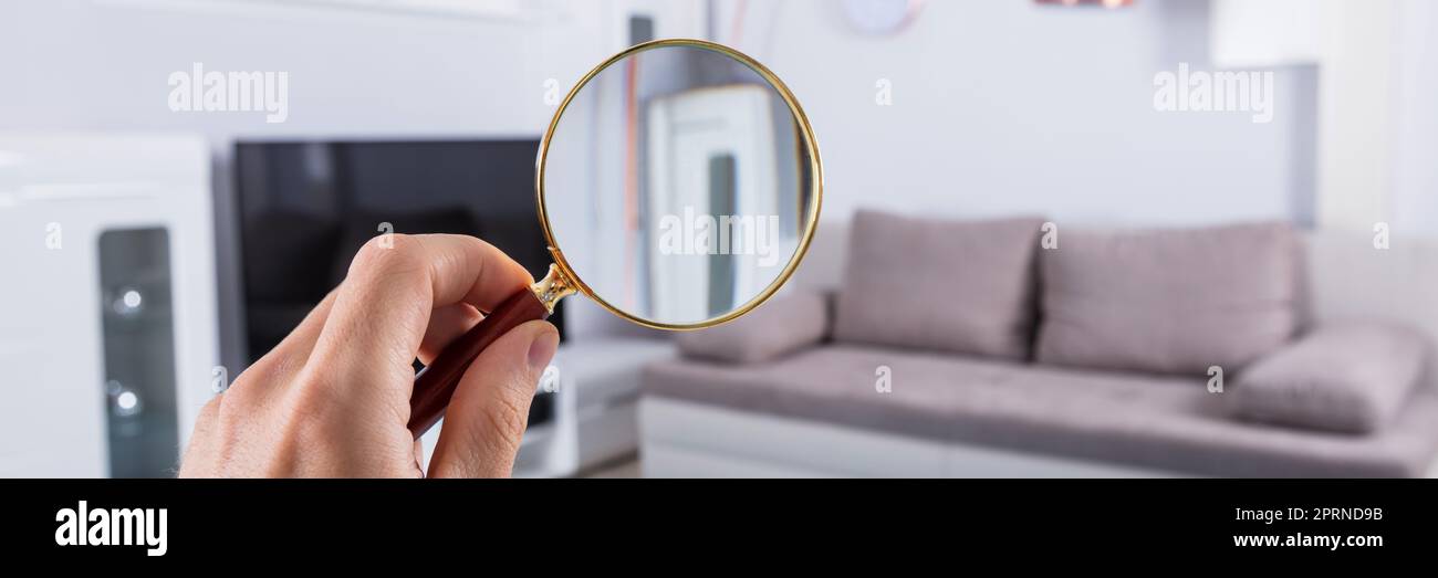 Home Inspection Using Magnifying Glass. Inspect House Stock Photo - Alamy