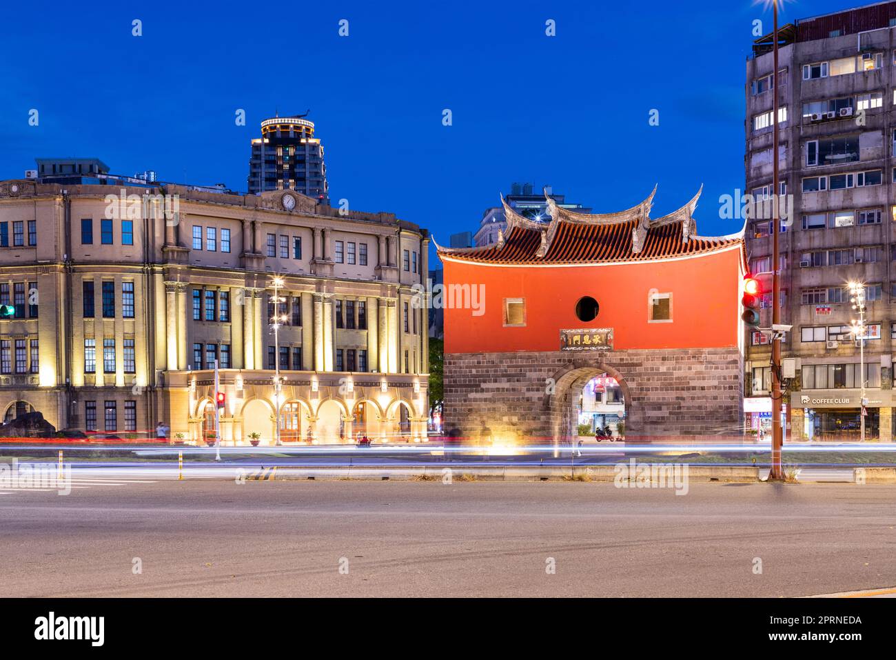 Taipei, Taiwan 04 August 2022: Taipei city street with Beimen North ...