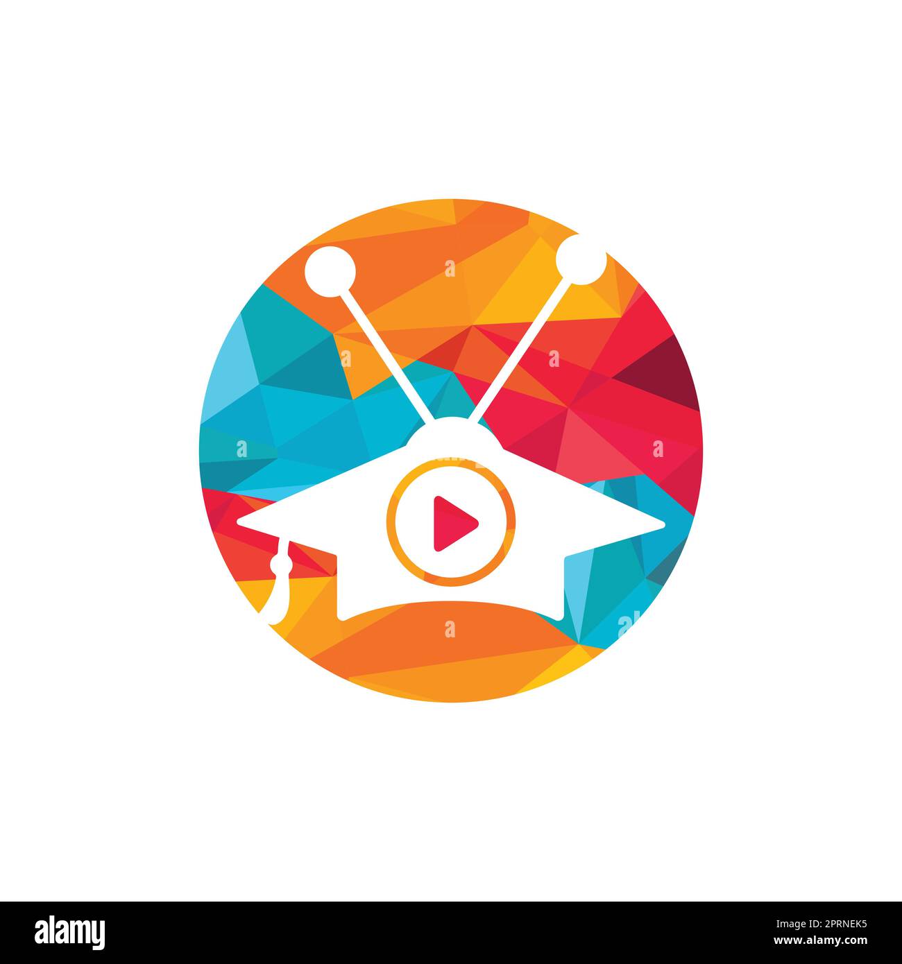 Education video play vector logo design. Graduation cap and play button ...