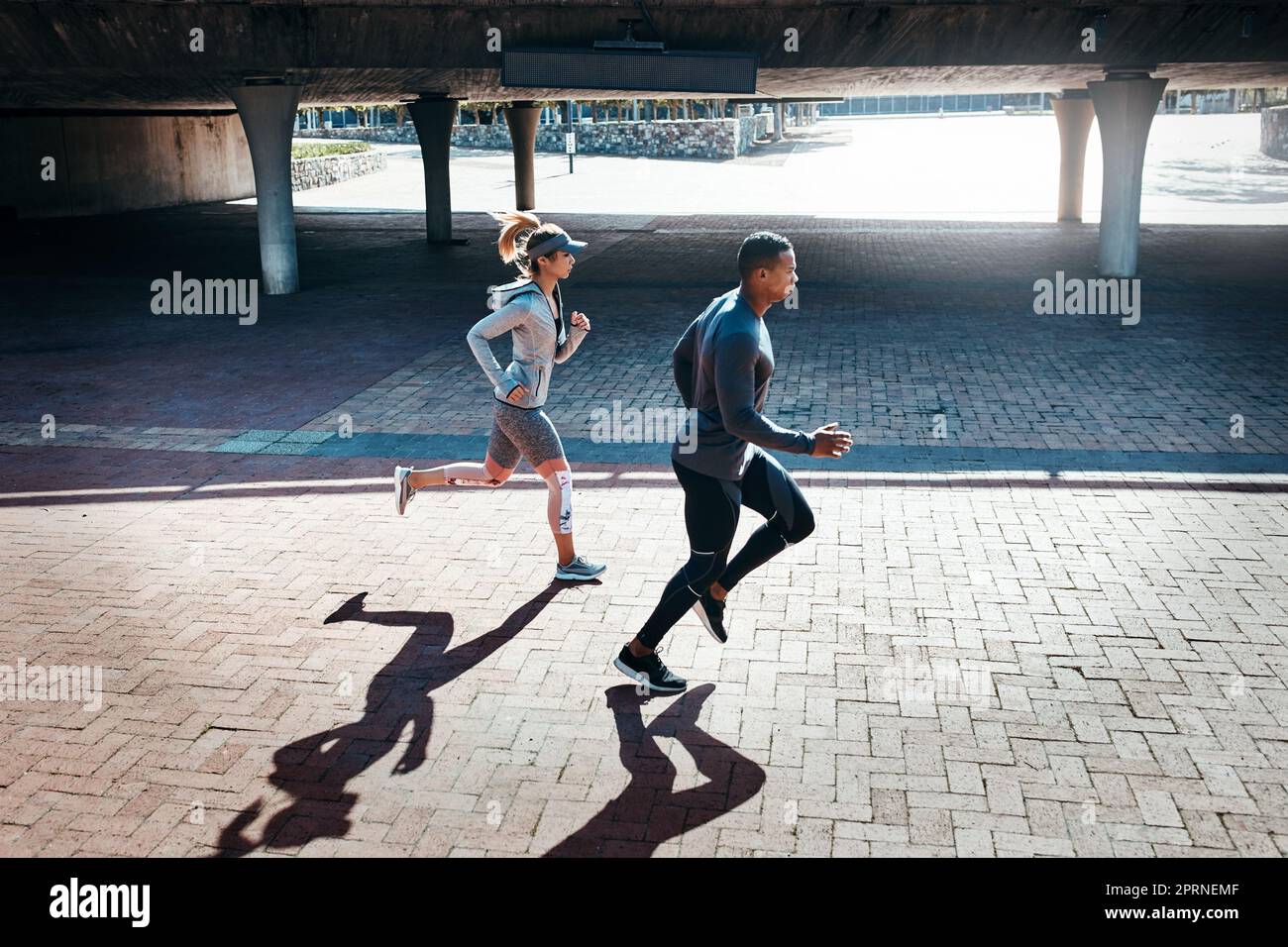 Getting active was a choice they made together. Full length shot of two ...