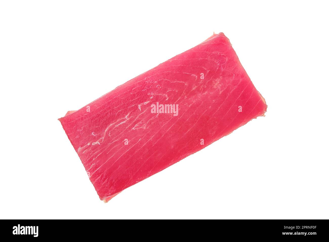 Top view of raw tuna fillet isolated on white background Stock Photo ...