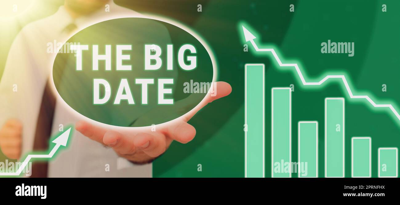 Text caption presenting The Big Date, Conceptual photo Important day ...