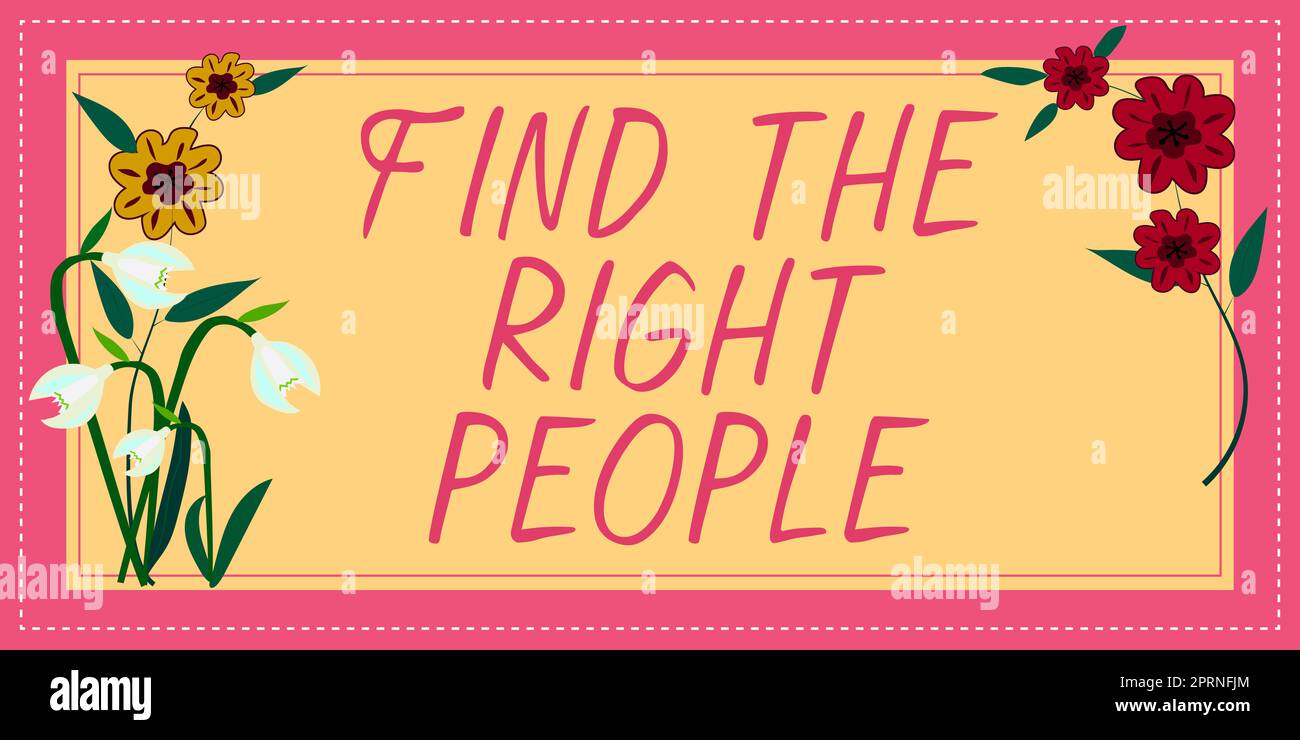 Inspiration showing sign Find The Right People, Business showcase look ...