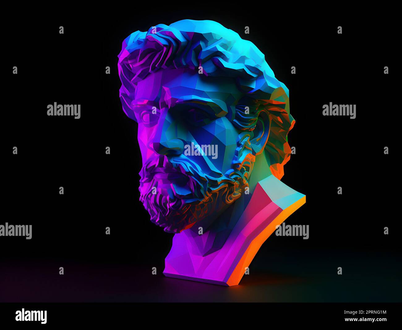 Colorful Greek Sculpture, Modern 3D Poly Render Stock Photo - Alamy