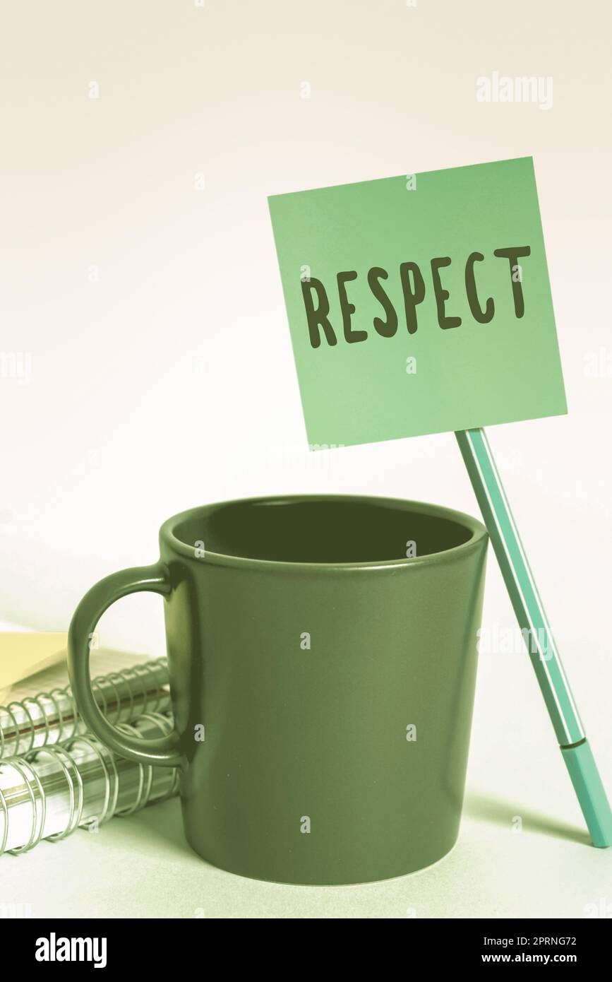 Hand writing sign Respect, Concept meaning feeling of deep admiration ...