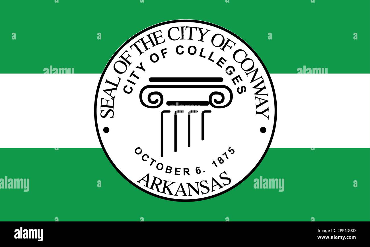 Flag Of Conway City Arkansas Stock Vector Image & Art - Alamy