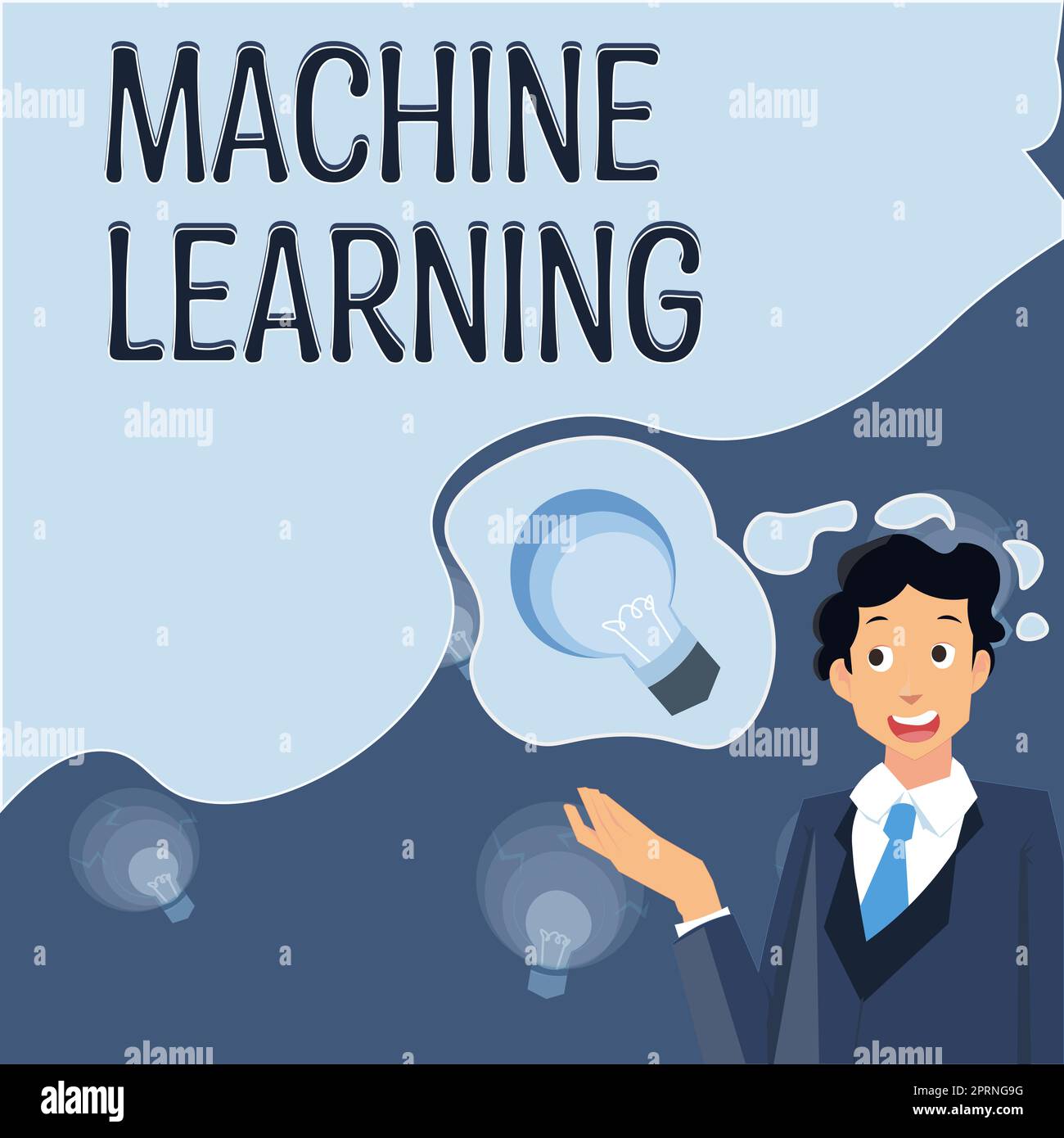 Handwriting text Machine Learning, Business concept the concept that a ...