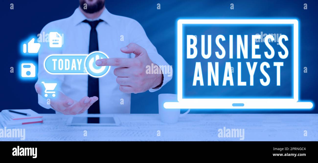 Inspiration showing sign Business Analyst, Business approach gathering ...