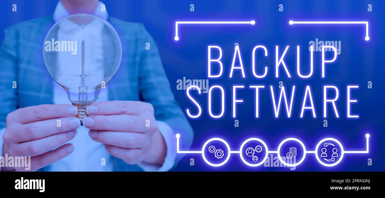 Writing displaying text Backup Software, Business concept boundary across which two independent ...