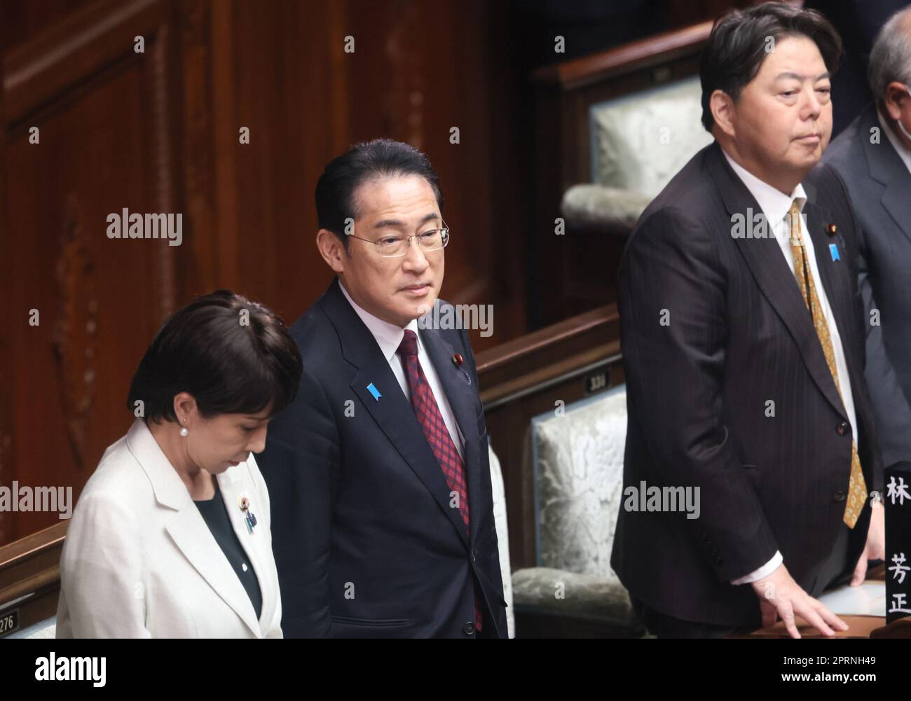 Tokyo, Japan. 27th Apr, 2023. Japanese Prime Minister Fumio Kishida (C ...