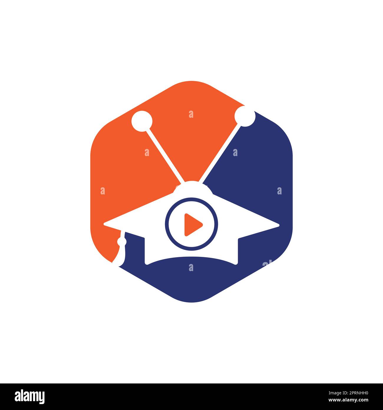 Education video play vector logo design. Graduation cap and play button ...
