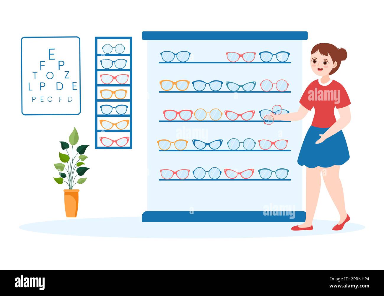 Eye Glasses Store or Optical Shop with Accessories, Optician, Checking ...