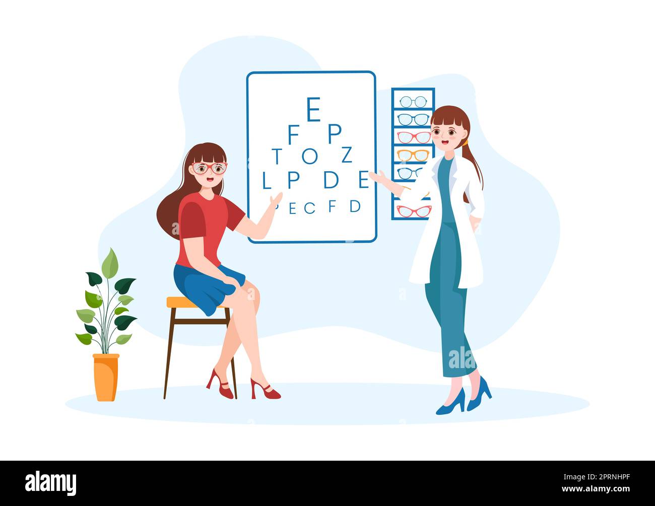 Eye Glasses Store or Optical Shop with Accessories, Optician, Checking ...
