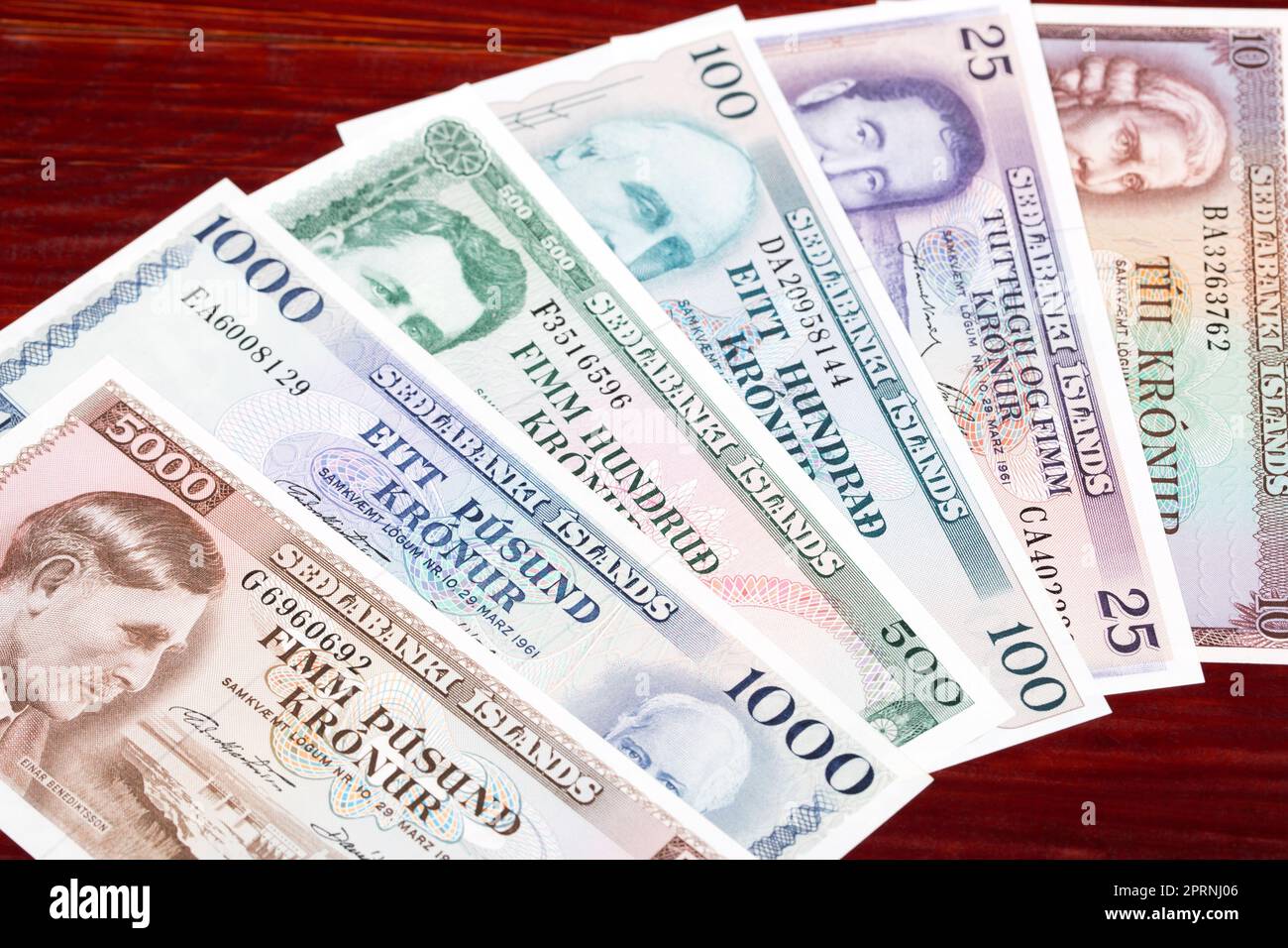Old Icelandic money - krona a business background Stock Photo - Alamy