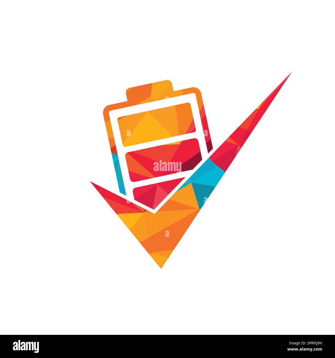 Battery check mark vector logo design template. Vector illustration of ...