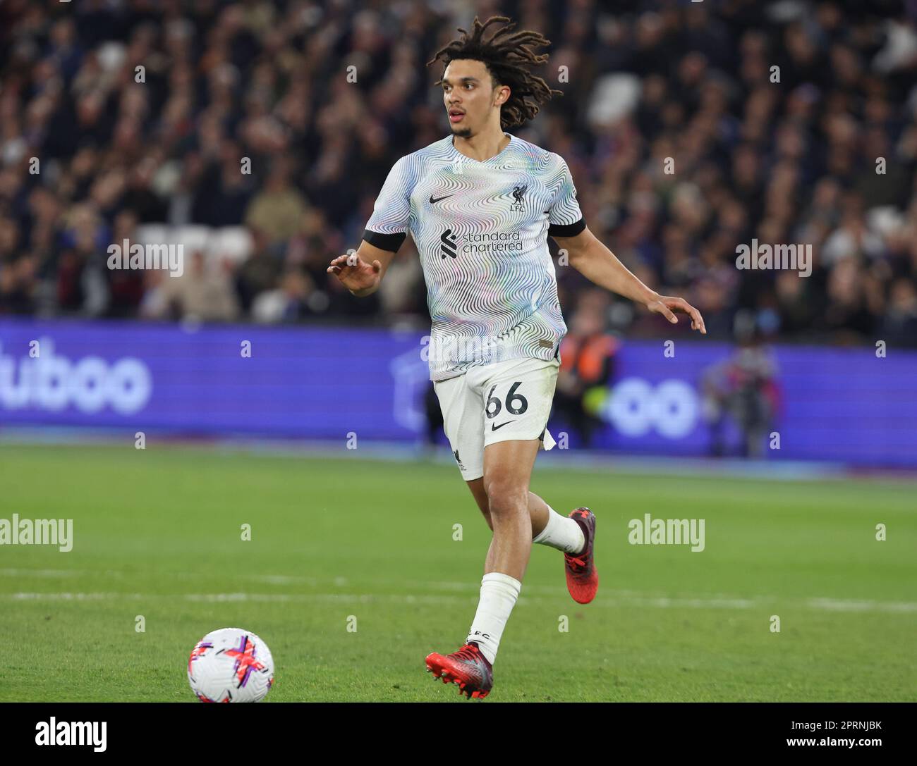 Liverpool's Trent Alexander-Arnold in action during English Premier ...