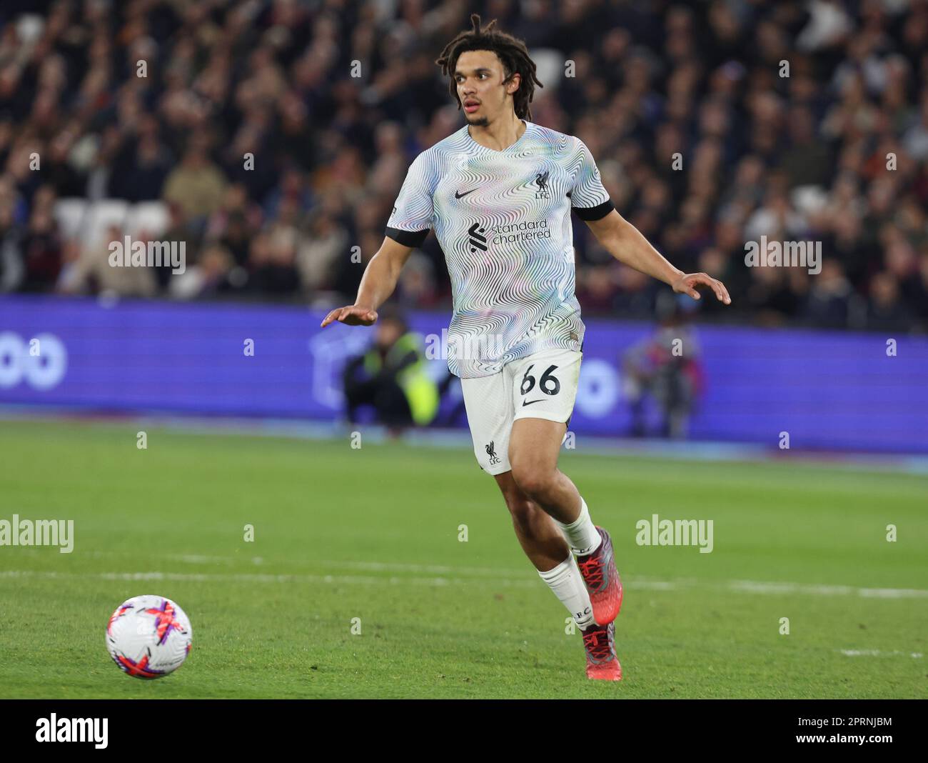 Liverpool's Trent Alexander-Arnold in action during English Premier ...