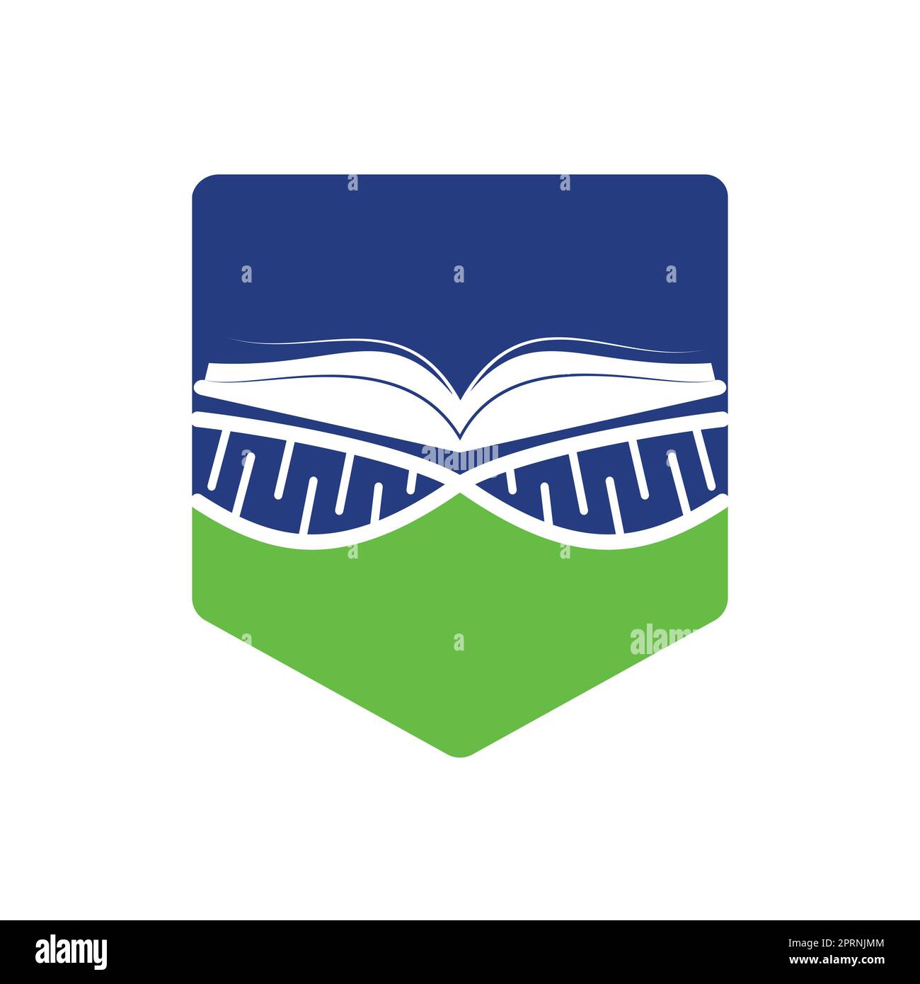 DNA book vector logo design. Genetical book vector logo template Stock ...