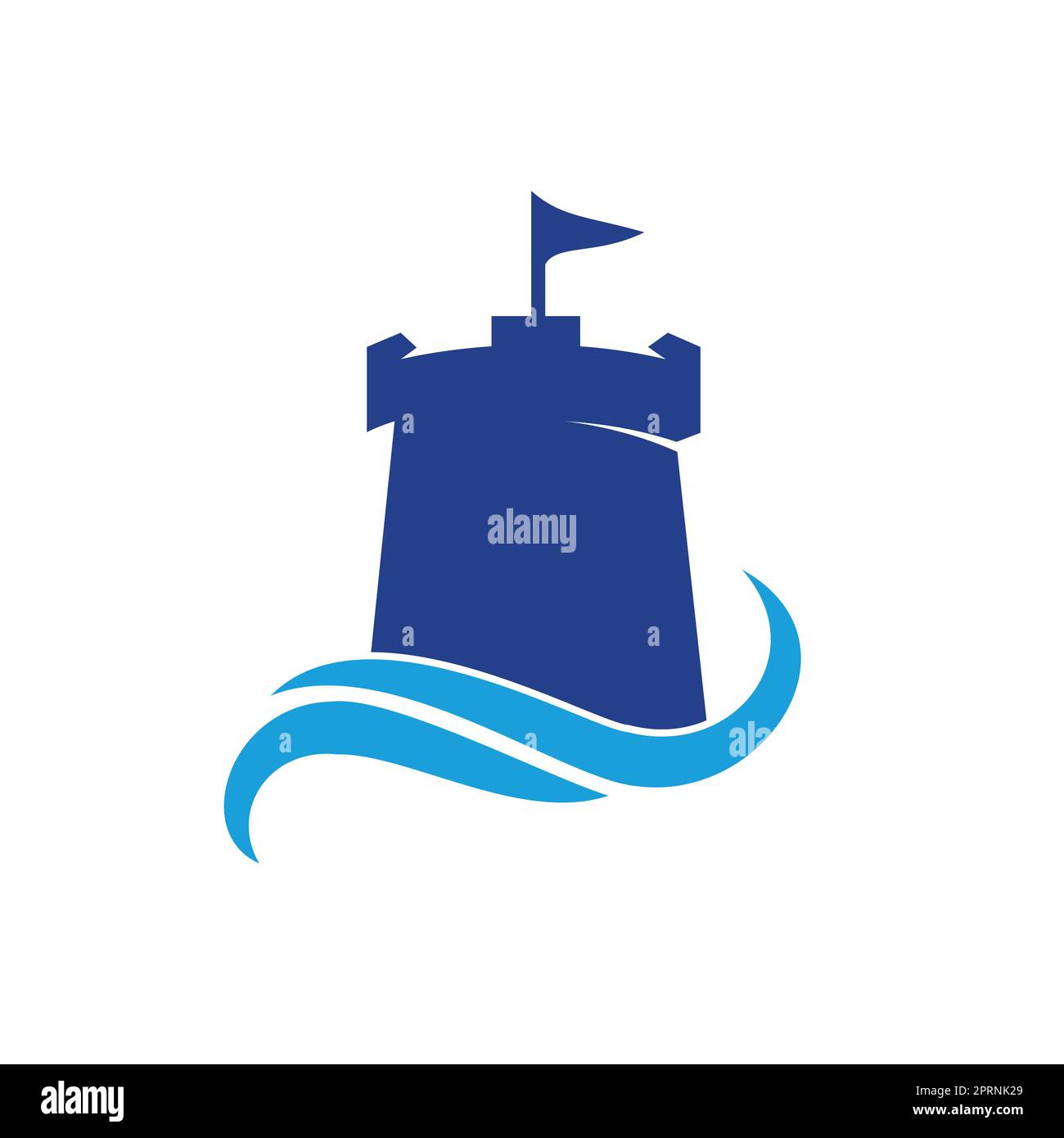 Castle wave vector logo design template. Abstract fortress wave logo ...