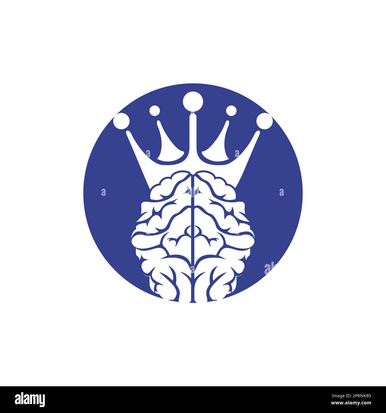 Smart king vector logo design. Human brain with crown icon design Stock ...
