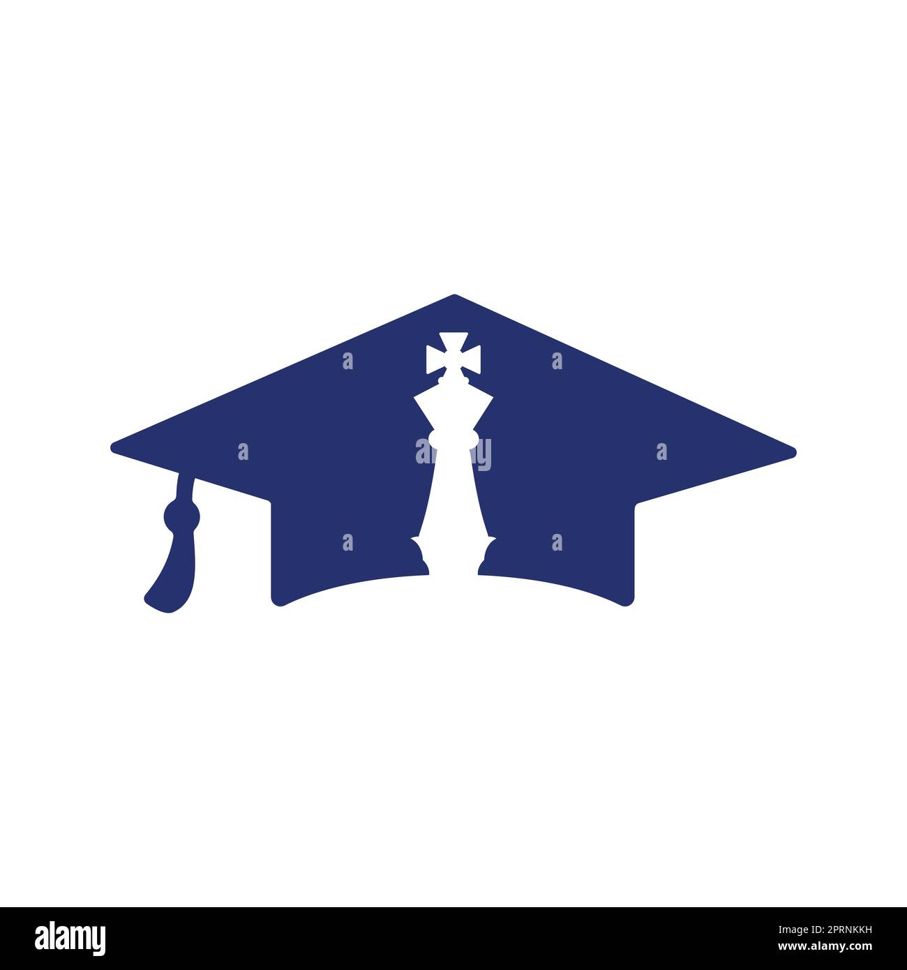 Graduation chess knight vector logo design. Education strategy vector ...