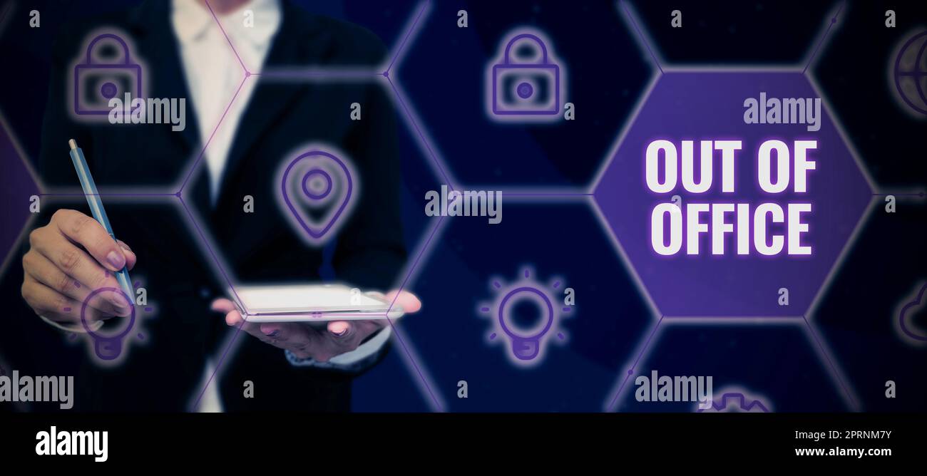 Inspiration showing sign Out Of Office, Conceptual photo Outside the ...